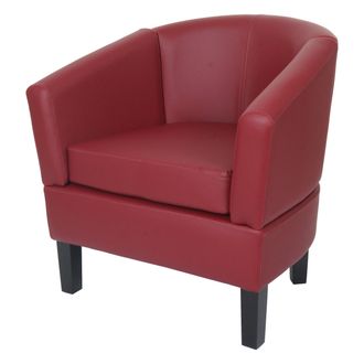 Mendler Lounge-Sessel HWC-O17, Sessel Clubsessel Cocktailsessel, FSC-Zertifiziert Kunstleder - Bordeaux