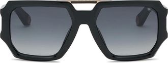Philipp Plein Homme, Accessoires, Noir, Taille: ONE Size Brave Lunettes de soleil