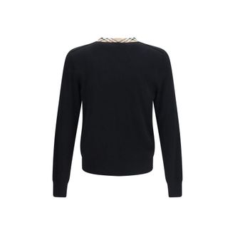 Burberry Mens Black Wool Oves Aries Sweatshirt Clothing