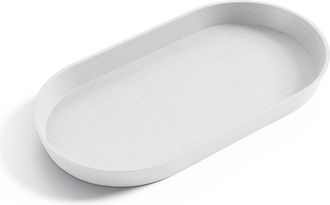 Ecopots Saucer Oval Weiß - innen Boden L 26 cm/außen L 28,4 x H 2,4 cm