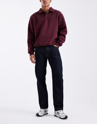 Levi's 555 96 - Locker geschnittene Straight Jeans in indigoblauer Waschung-Schwarz