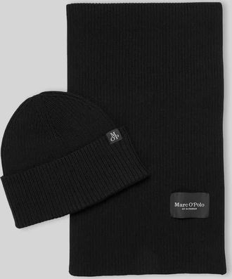 Marc O'Polo Schal mit Label-Patch im 2-teiligen Set