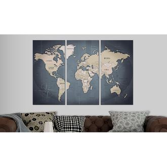 Artgeist home24 Korkbild Anthracitic World Kork / Buche Braun 120 x 80cm