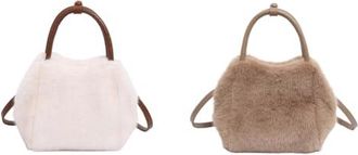 Generic Sac bandouli&egrave;re peluche douce pour femmes, petit sac &agrave; main avec poign&eacute;e, design uni, automne hiver