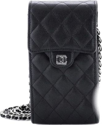 Chanel Classic Flap Phone Holder Quilted Caviar crossbody bag - Schwarz