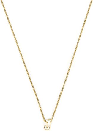 Luxenter Alphabet-Halskette mit 18-kar&auml;tigem Gold - Buchstabe J, Mediano, Metall, Ohne Edelstein