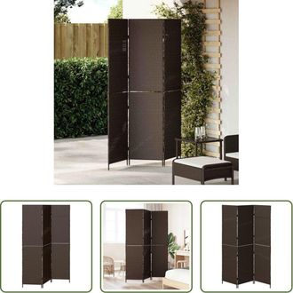 vidaXL Poly-Rattan - Raumteiler Braun 146 x 180 cm Poly-Rattan