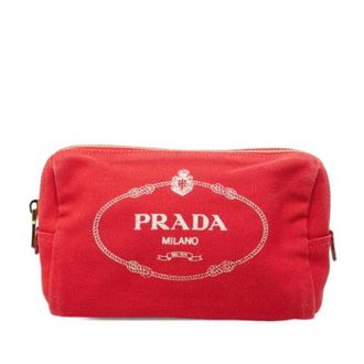 Prada Pre-owned Canvas Clutch - - Pre-owned - Damen - Rot - ONE SIZE