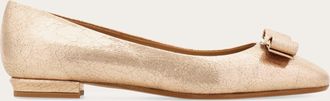 Ferragamo Damen Ballerina mit Vara-Schleife Beige Gr&ouml;&szlig;e 35.5
