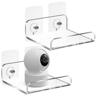 Artibetter 2 St&uuml;ck Transparentes U f&ouml;rmiges Wandregal Acryl Schwebendes Badregal ohne Bohren Kleines Multifunktionales Wandaufbewahrungsregal f&uuml;r Badezimmer Wohn