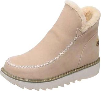 QUINTRA IQYU Largeur de la tige 45 Bottes de neige classiques antidérapantes Bottes chaudes Bottes de neige antidérapantes pour femme Rouge Noir Femme, Blanc.