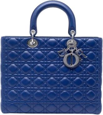 Dior Sac &agrave; main matelass&eacute; Pre-owned Lady - Femme - Pre-owned - Bleu - Taille: ONE Size
