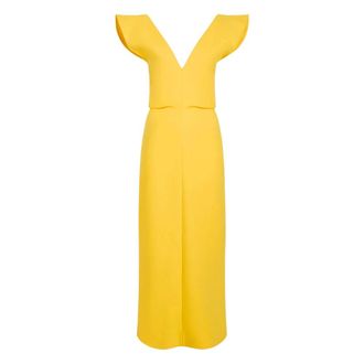 Proenza Schouler Mariam V-Neck Midikleid - - Dresses - Damen - Gelb - XS