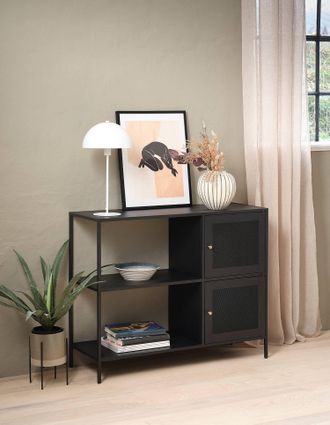 Loftscape home24 Regal Carregal - Tiefe 35 cm Stahl, pulverbeschichtet Schwarz 100 x 81cm