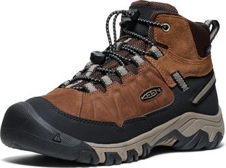 Keen Targhee Unisex-Wanderstiefel für Kinder, mittelhoch, langlebig, bequem, wasserdicht, Bison/Brindle, 1 Big Kid