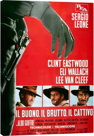 Posterlounge Zwei glorreiche Halunken (italienisch) I Leinwandbild 50 x 70 cm Rot Wandbilder Wanddeko