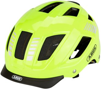 ABUS Stadthelm Hyban 2.0 MIPS - Fahrradhelm für den Alltag mit Rücklicht, ABS-Hartschale, Aufprallschutz - für Damen und Herren - Gelb Glänzend, Größe L, L