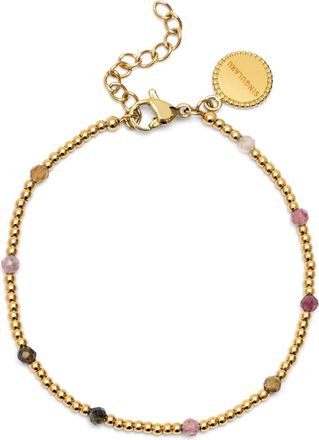 Singularu Armband Turmalintraum. Edelstahl mit 18K vergoldung und Naturstein. Schmuck f&uuml;r Damen