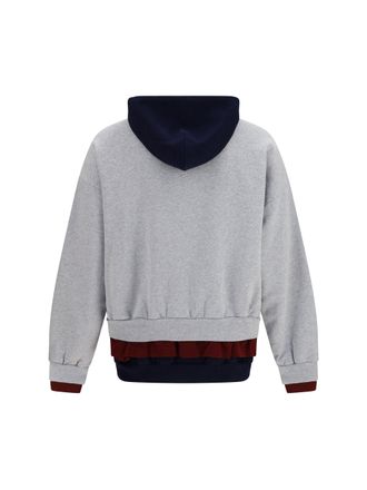 Balenciaga Mens Three-Layer Hoodie Heather Grey Cotton Sweatshirts Sweater