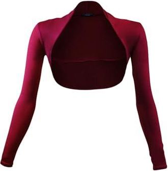 Glamexx24 Bol&eacute;ro pour femme &agrave; manches longues - Bol&eacute;ro &eacute;l&eacute;gant - Veste &agrave; &eacute;paules - Court - Top - Shrug - Cardigan - Veste en tricot l&eacute;g&egrave;re pour robe - Pour les 