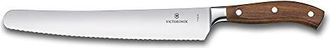 Victorinox by Swiss Army Grand Maitre Brotmesser, Holz, Wellenschliff, 26 cm Klinge, Geschmiedet, Rostfrei, Edelstahl