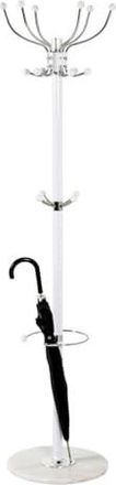 Haku Möbel porte manteau chromé, blanc, marbre, métal - Dim.: H 176 cm x Ø 38 cm, Style: Modern