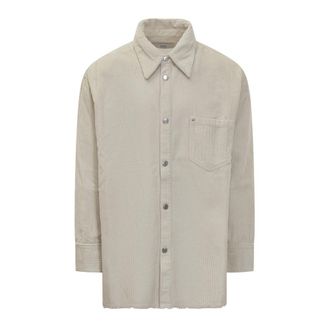 Ami Baumwoll-Cord Overshirt mit Seitenschlitz - - Shirts - Herren - Wei&szlig; - S