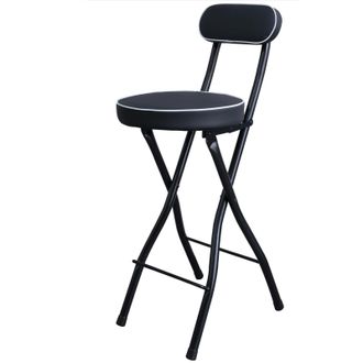 Generic Hoher Klappbarer Barhocker, Klappbarer Tresenstuhl mit Rückenlehne und Fußstütze, Tragbarer Gepolsterter Klapphocker, Frühstückshocker in Tresenhöhe f