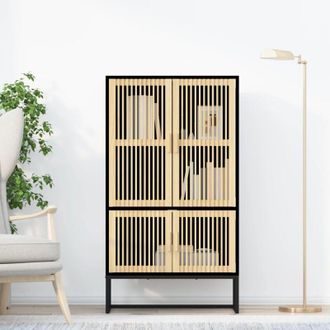 vidaXL Highboard Schwarz 70x35x125 cm Holzwerkstoff Vidaxl