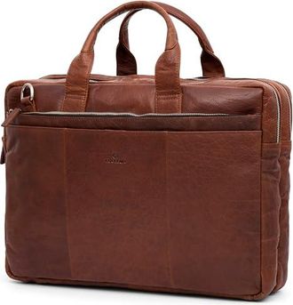 Lucl&eacute;on Sac pour ordinateur portable Montr&eacute;al XL en cuir brun