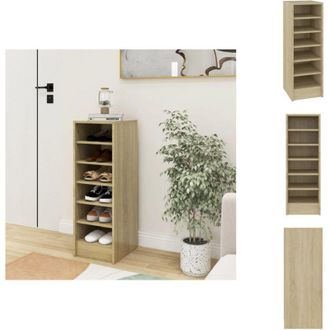 vidaXL Schuhschrank Sonoma-Eiche 31,5x35x90 cm Holzwerkstoff - Schuhschrank - Holzwerkstoff - Schuhregal - Garderobe - Aufbewahrungssystem