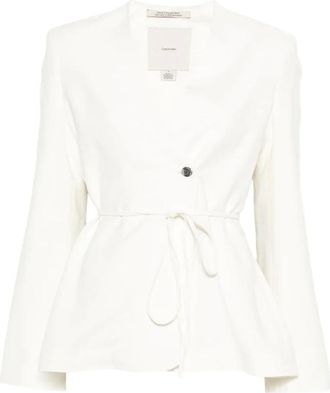 Calvin Klein Femme, Vestes, Blanc, Taille: 40 FR Veste crois&eacute;e &agrave; col en V