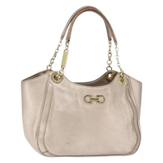Ferragamo Pre-owned Leder Schultertasche - - Pre-owned - Damen - Beige - ONE SIZE