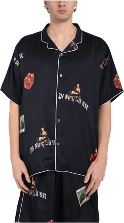 Ih Nom Uh Nit IH NOM UH Nit, Homme, V&ecirc;tements de nuit et de d&eacute;tente, Noir, Taille: 2XL Old Cards Short-Sleeve Shirt