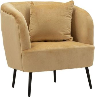 Dmora Sessel Landi, Gepolsterter Sitz, Einzelsofa im Wohnzimmer, Stuhl mit Armlehnen, 73x66 h78 cm, Braun und Schwarz - Dmora