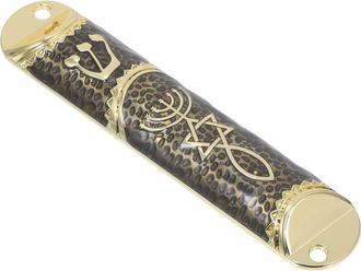 Angoily Jüdische Metall Mezuzah Plakette für Außentür mit Schriftrolle Dekorative Religiöse Türdekoration Segensreiches Mizwa Ornament Geeignet für Türrahmen 