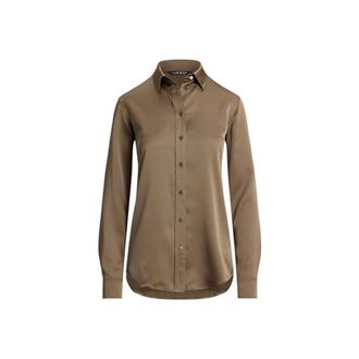 Ralph Lauren Femme, Blouses et Chemises, Beige, Taille: 40 FR Chemise en satin charmeuse coupe classique