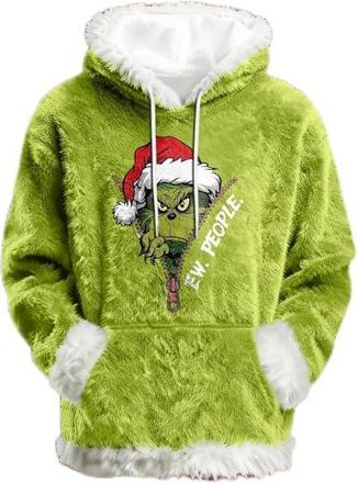 Generic Le Grinch Sweat A Capuche Femme Adulte 2025 Costume Polaire Pilou Oversize Pyjama Christmas Moche Vêtements Vetement Sweet Chaud Pull Hiver The Sweats