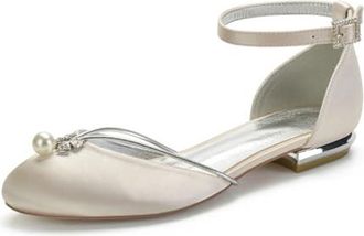 Generic Plate Mariee Chaussure A Talon Bas Mariée Mariage Chaussures À Talon Plates Escarpin Femme Robe De Soirée Confortable Plates 2Cm,Champagne,42 EU