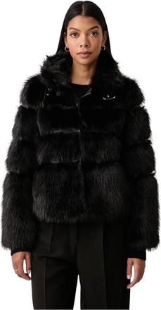 Patrizia Pepe Veste courte duveteuse - Femme - Vestes - Noir - Taille: 44 FR