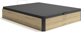 Vente-Unique Vente-unique - Sommier coffre 160 x 200 cm - Naturel clair et noir - namosi de ysmée