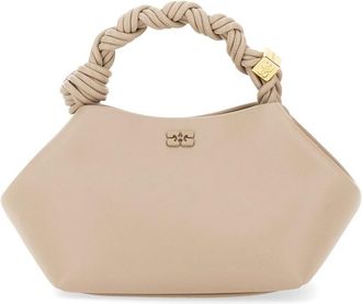 Ganni Womens Recycled Leather Handbag Bou Grey Pu Polyester Handbags Hand Bags