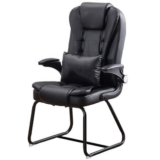 Generic Moderner, ergonomischer Gaming-Stuhl mit PU-Lederbezug, bequemer Computerstuhl f&uuml;r Homeoffice, robuster Konferenzstuhl mit Armlehnen, ohne Rollen, ide