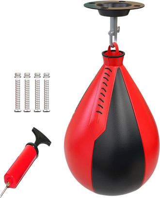 Generico Boxsack, zum Aufhängen, aus PU-Leder, aufblasbarer birnenförmiger Sack, zum Ausweichen von Schlägen, für Boxtraining, Ausrüstung