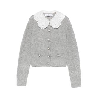 Self Portrait Cardigan - - Knitwear - Damen - Grau - M