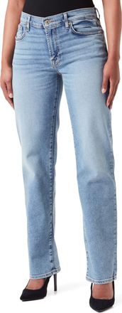 7 For All Mankind Womens Ellie Straight LuxVinLovSou Jeans, Mid Blue, 44