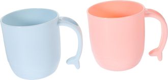 Cabilock 2 Stück Zahnbürstenbecher aus Bpa freiem PP Kunststoff Wiederverwendbar Bruchsicher Großer Mundwasserbecher für Kinderbad Niedliches Delfin Design in 