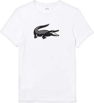 Lacoste Sport - TH3377 - T-Shirt - Homme - Blanc (Blanc/Noir Au8) - Taille: L (Taille fabricant:5)