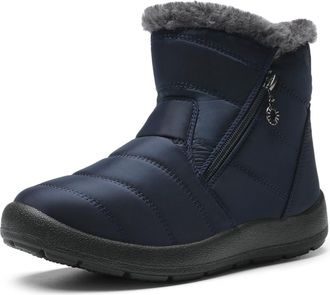 Dream Pairs Damen Winterstiefel Wasserdicht Warm gefütterte Schneestiefel Winterschuhe Winter Kurzschaft Stiefel Boots Schuhe,Size 38,Marine,SDSB2303W-E