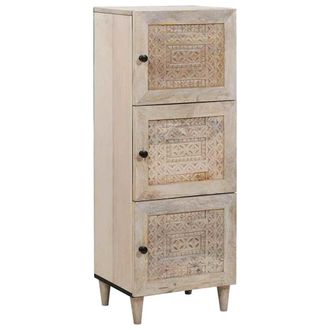 vidaXL Vidaxl Credenza Bianco 40 X 33 X 110 Cm Legno Massello Di Mango